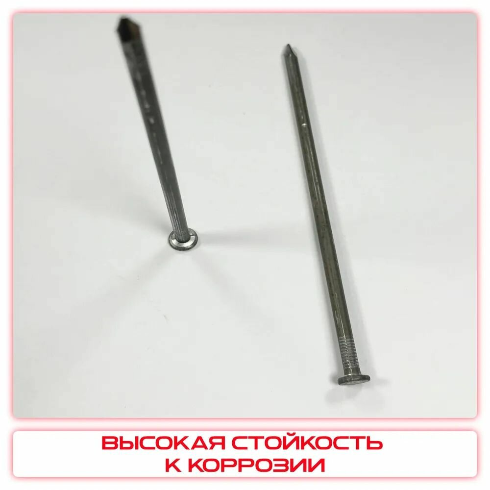 Гвозди строительные Шпунтик, цинк, 6х150 мм, 1кг в упаковке, цет серебристый