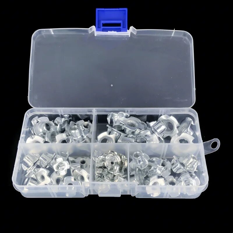 90 шт. M3 M4 M5 M6 M8 оцинкованный зажим с четырьмя когтями, глухая вставная гайка для деревянной мебели