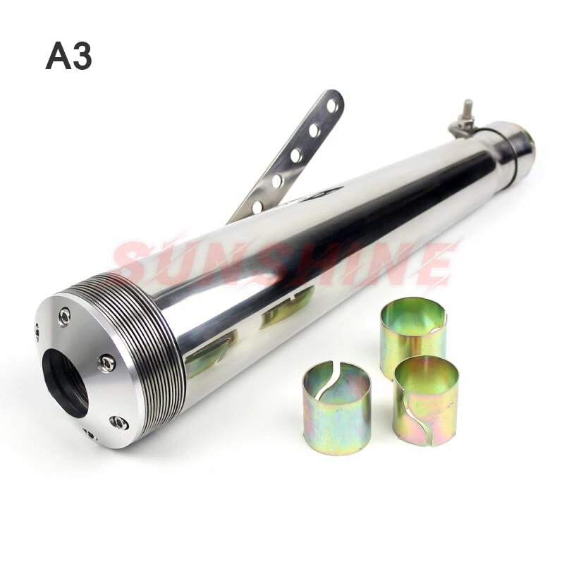 Универсальный выхлопной глушитель для мотоцикла, 38 мм, 40 мм, 43 мм, 45 мм, винтажный выхлопной глушитель для мотоцикла GN 125 SR400 HONDA, Серебряный