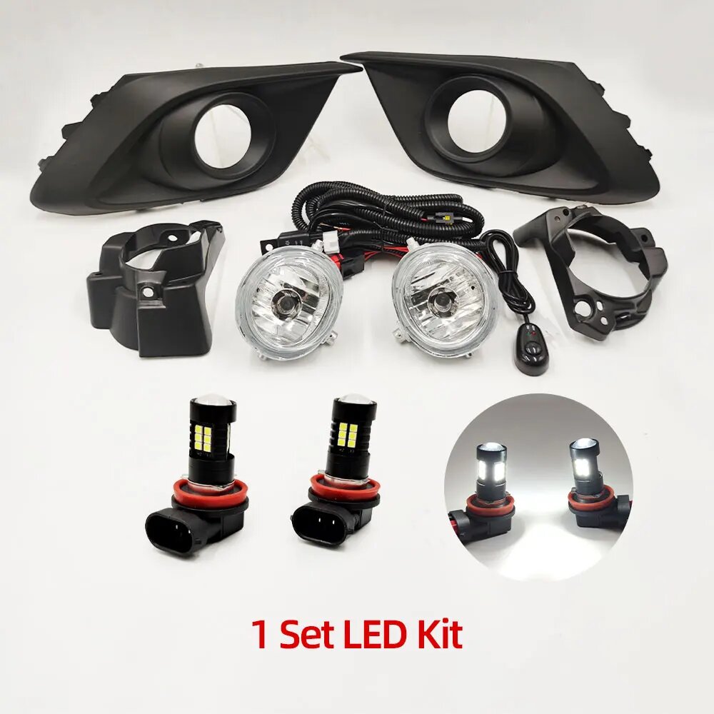 Хромированная Крышка для переднего бампера, противотуманная фара, противотуманная фара, рамка для Mazda 3 Axela 2014 2015 2016 с фотопереключателем Black LED Kit