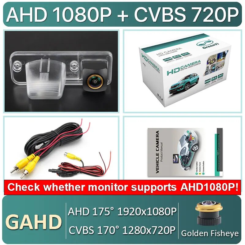 GreenYi 1080P HD 170 ° Автомобильная камера заднего вида для Volkswagen VW T4 AHD1080P-175deg