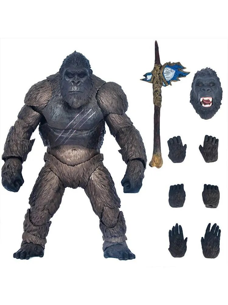 King Kong vs. Godzilla Модель Кинг-Конга, игрушечные украшения ручной работы, статуя с подвижной головой, очень крутая