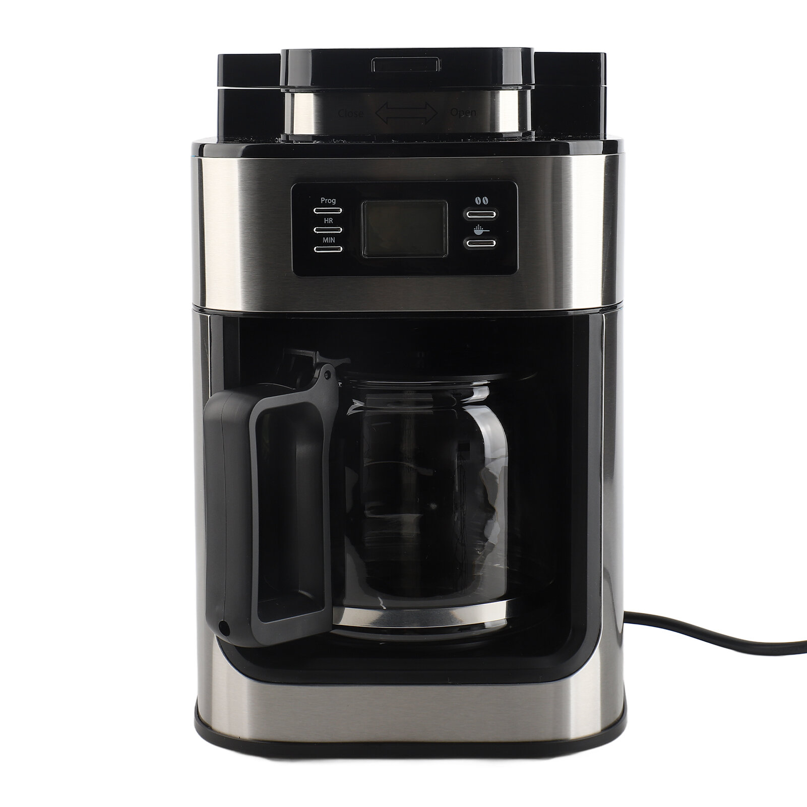 Программируемая кофеварка с таймером, 1050 Вт, 1,2 л, большая емкость, 2–8 чашек, капельная кофеварка, функция поддержания температуры, помол и заваривание кофе, автоматическая кофемашина со встроенной кофемолкой
