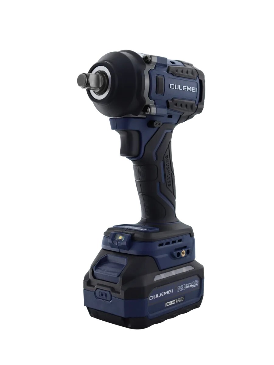 Гайковерт OULEMEI OLM-BS003, ударный, профессиональный, 18В, 600Нм, 2 аккумулятора, 4Ач