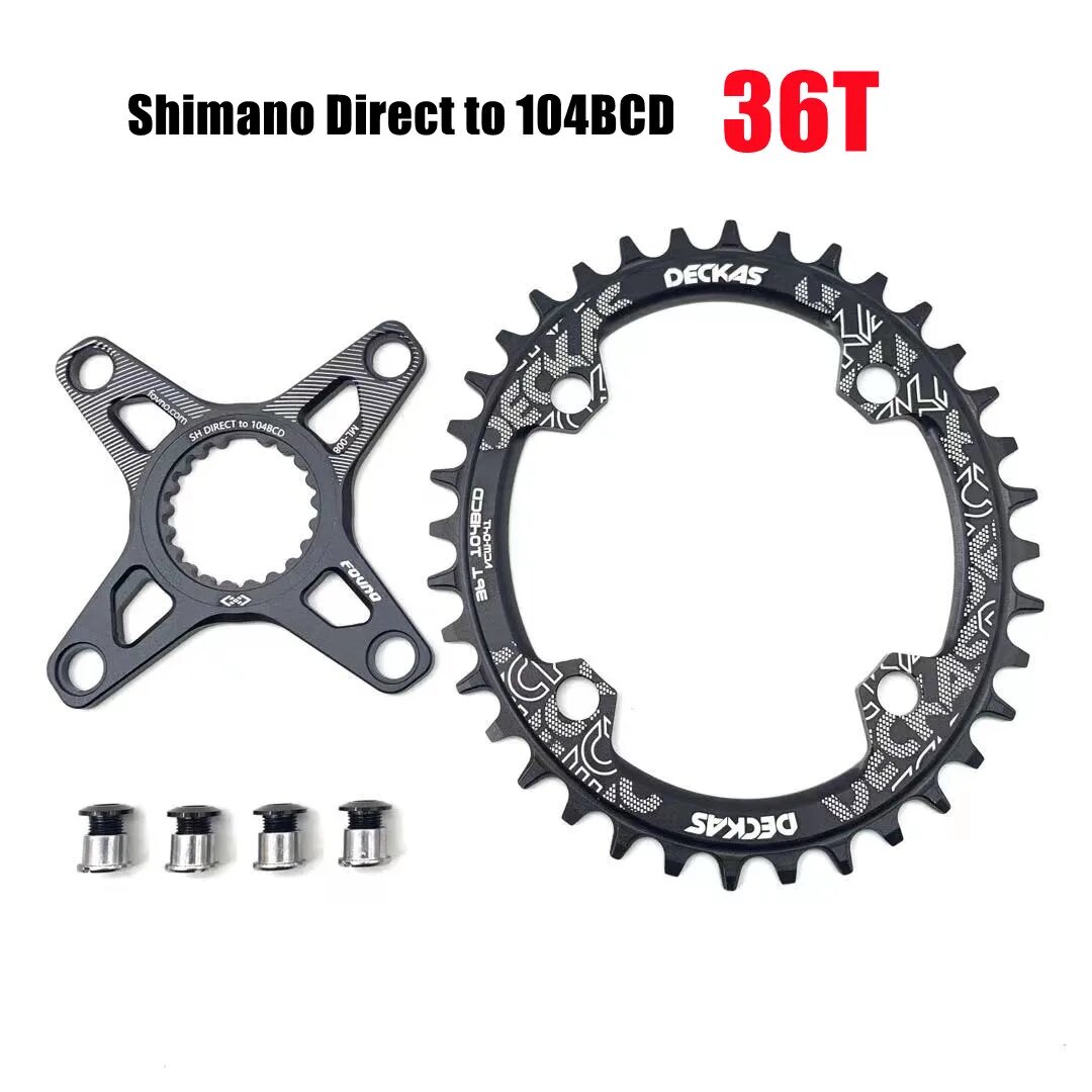 Deckas Звезда 36T Oval Shimano Direct Mount Черный