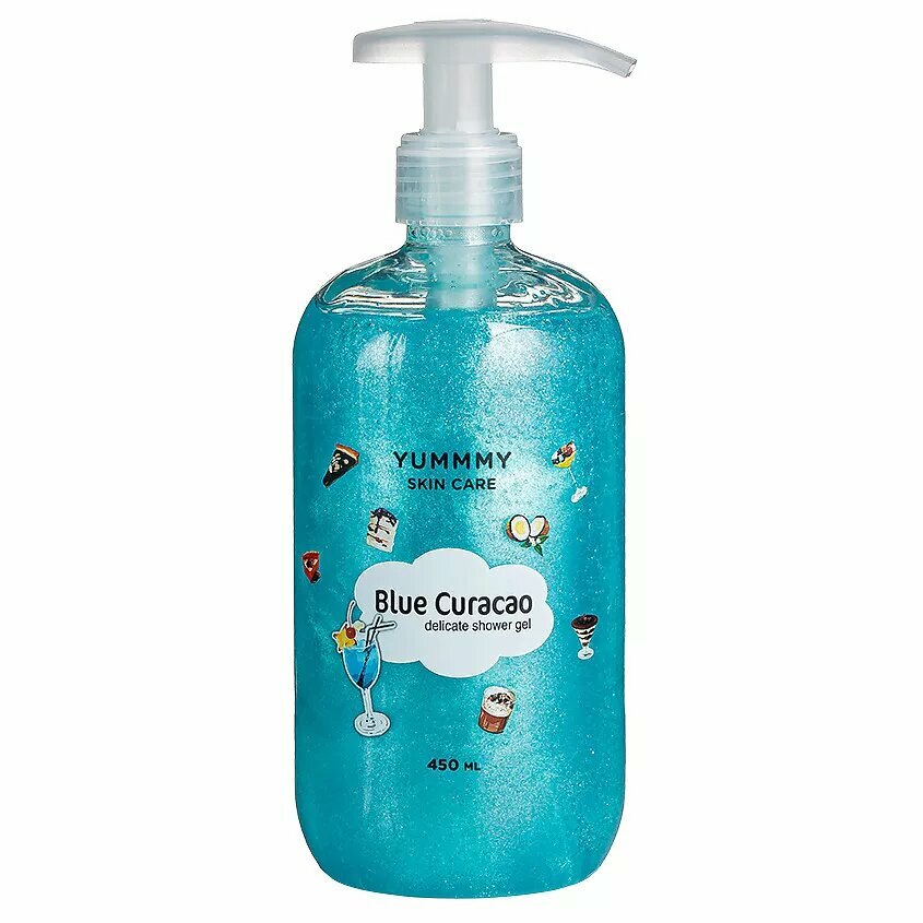 YUMMMY Гель для душа с блестками Blue Curacao, 450 мл