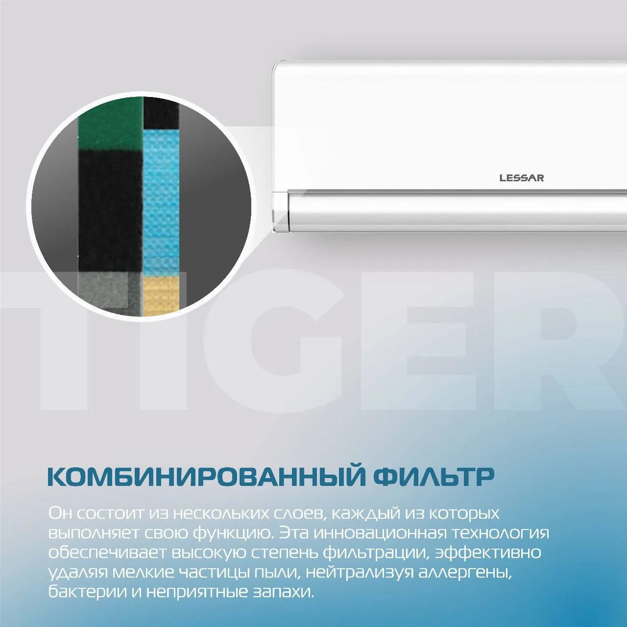Сплит-система Lessar Tiger LS-HE09KBE2/LU-HE09KBE2 и нверторная на 25 кв. м — фото 1
