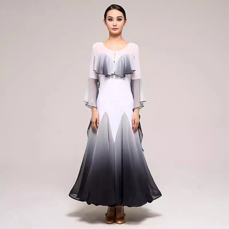 Женское платье для бальных танцев из полиэстера и спандекса S, Black