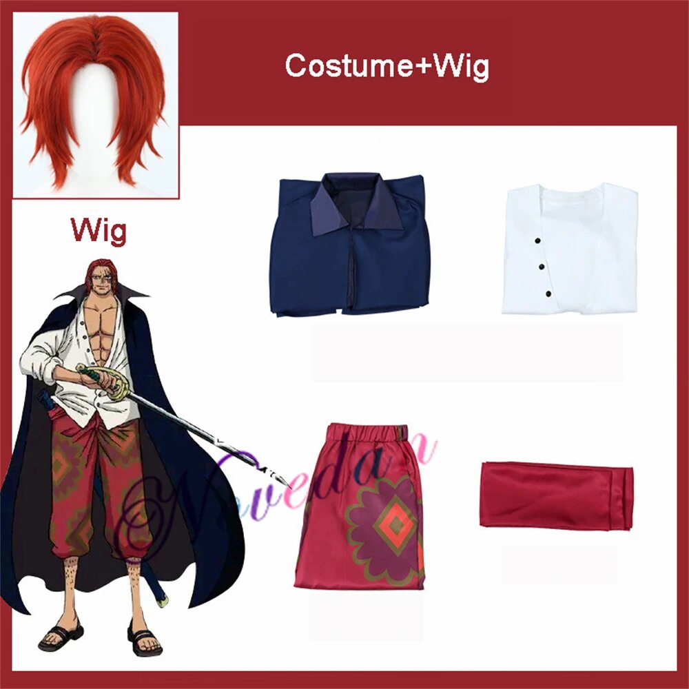 Косплей костюм Красный Шанкс Новедан L, Black Costume Wig