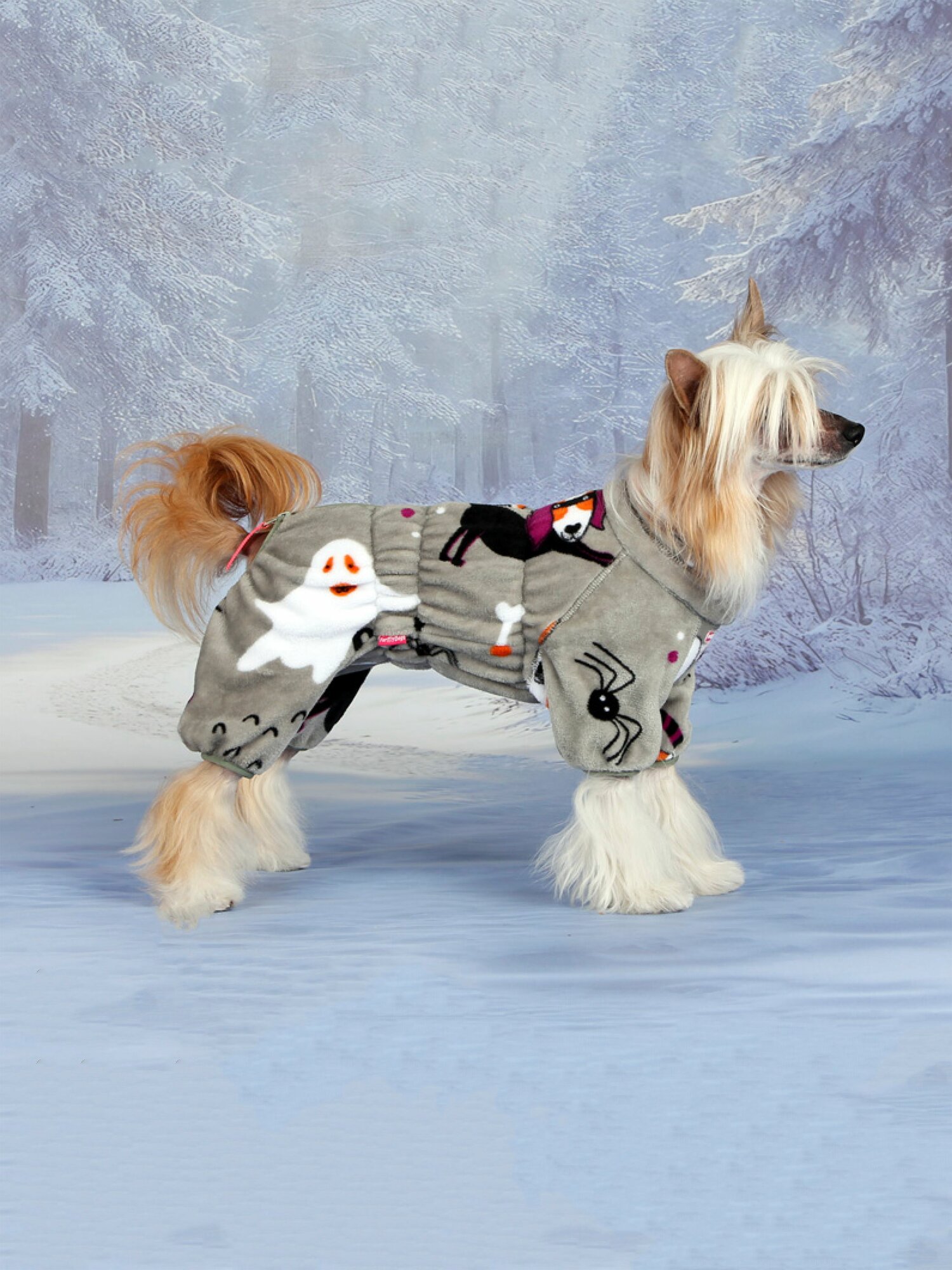 Плюшевый комбинезон для собак девочек мелких и средних пород