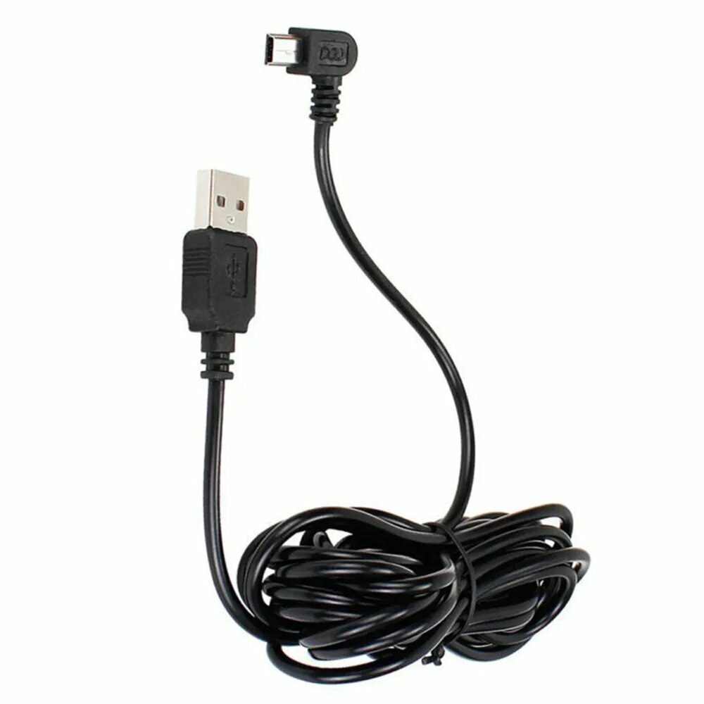 3,5-метровый кабель для зарядки от USB Type-A до Mini 5Pin под прямым углом для GPS-навигатора