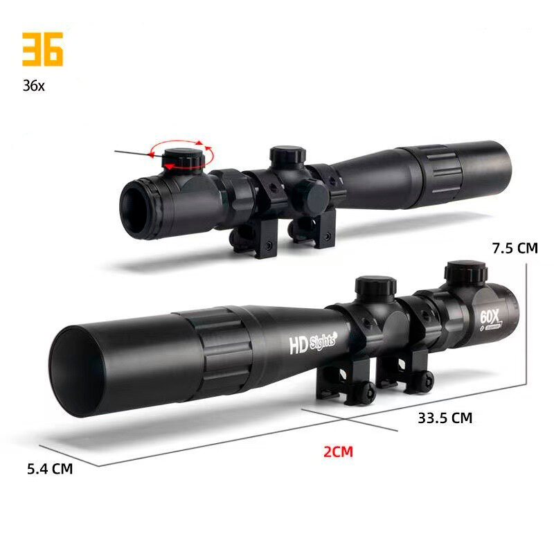 Оптический увеличительный прицел 36x оптический (Детская Имитация с небольшим приближением), черный
