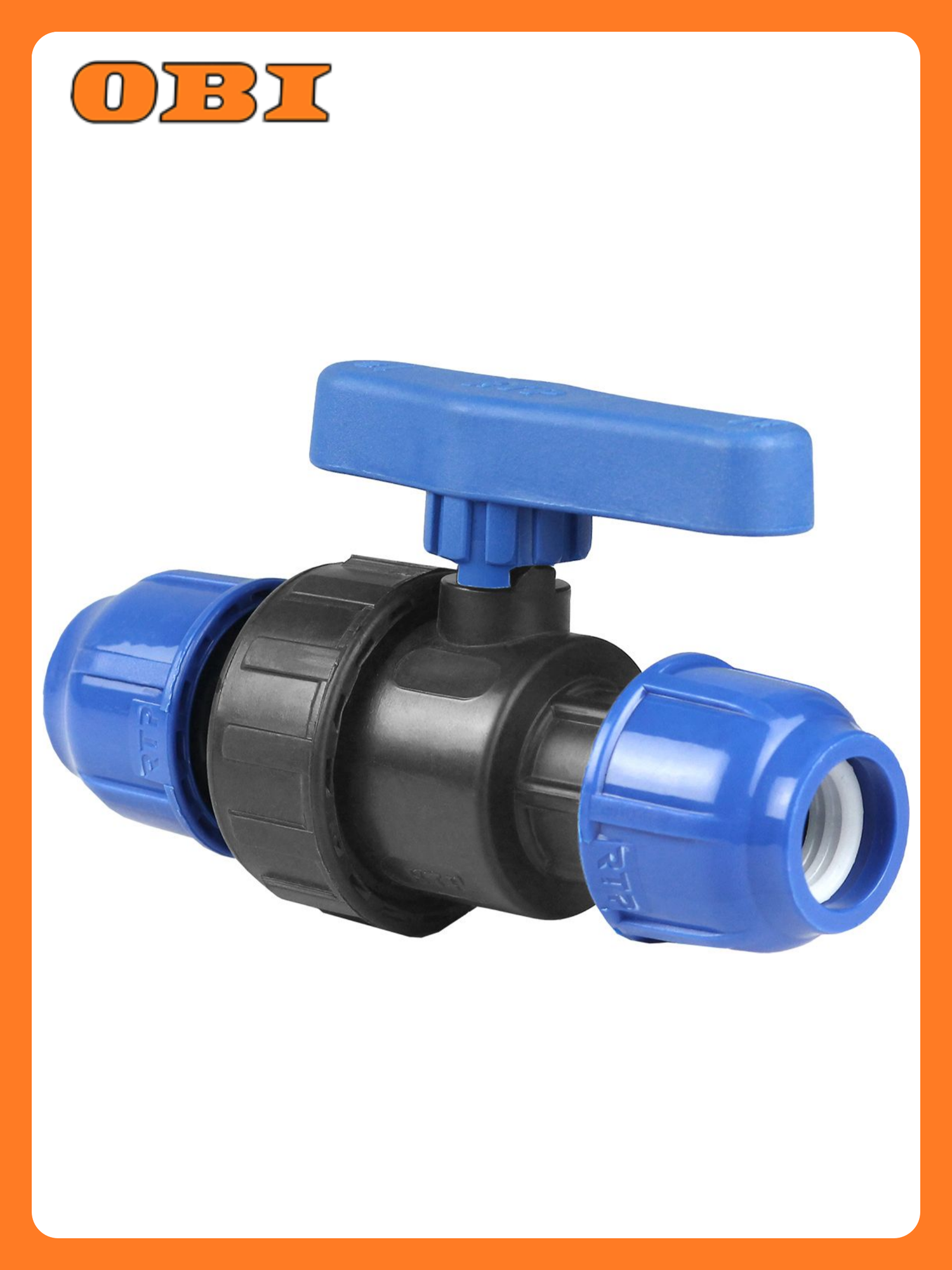 Кран шаровой компрессионный, полипропилен 20, для полиэтиленовых труб, RTP