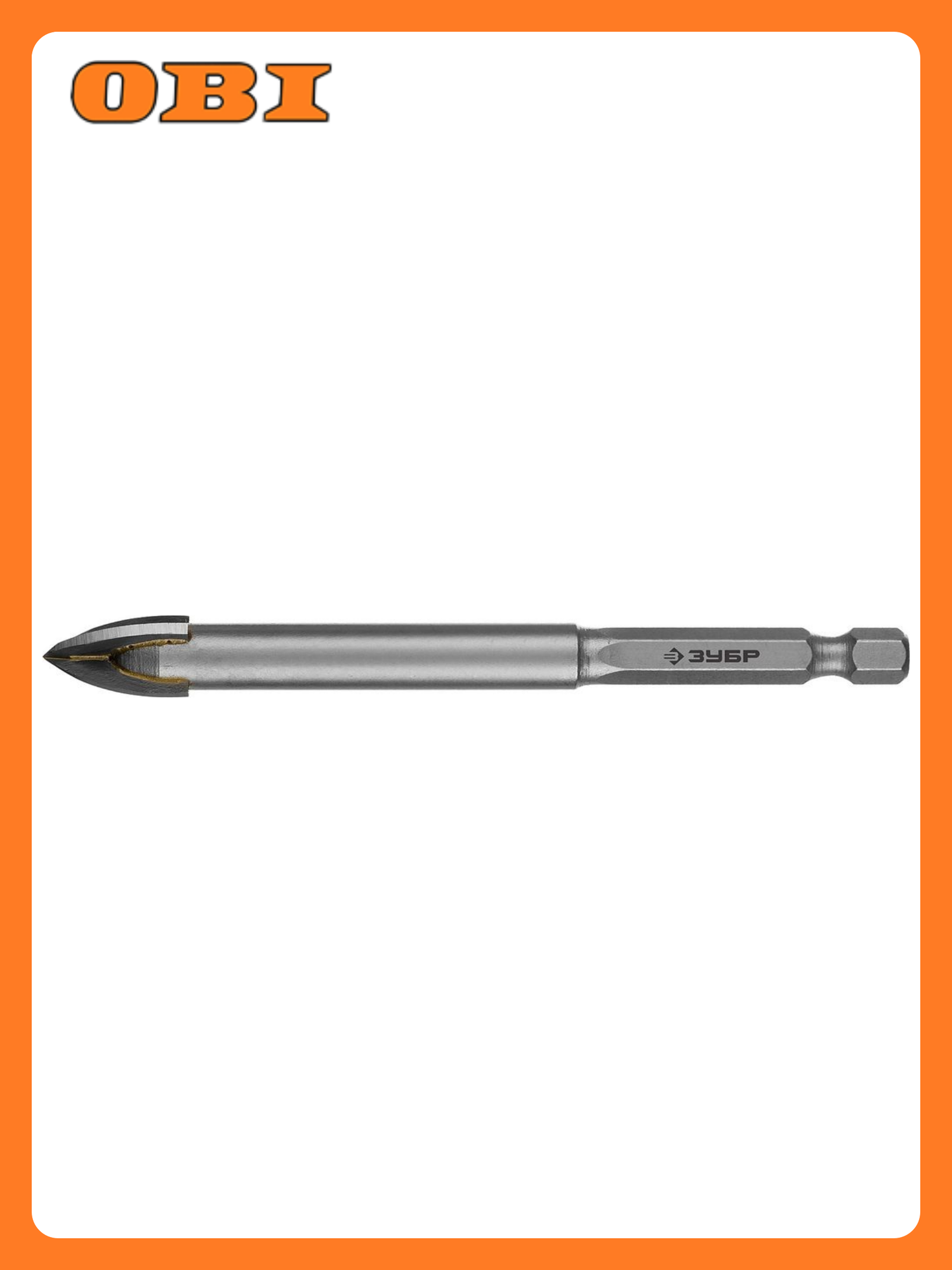 Сверло ЗУБР 29845-12_z01, по кафелю, ВК6, шестигранный хвостовик, 12мм