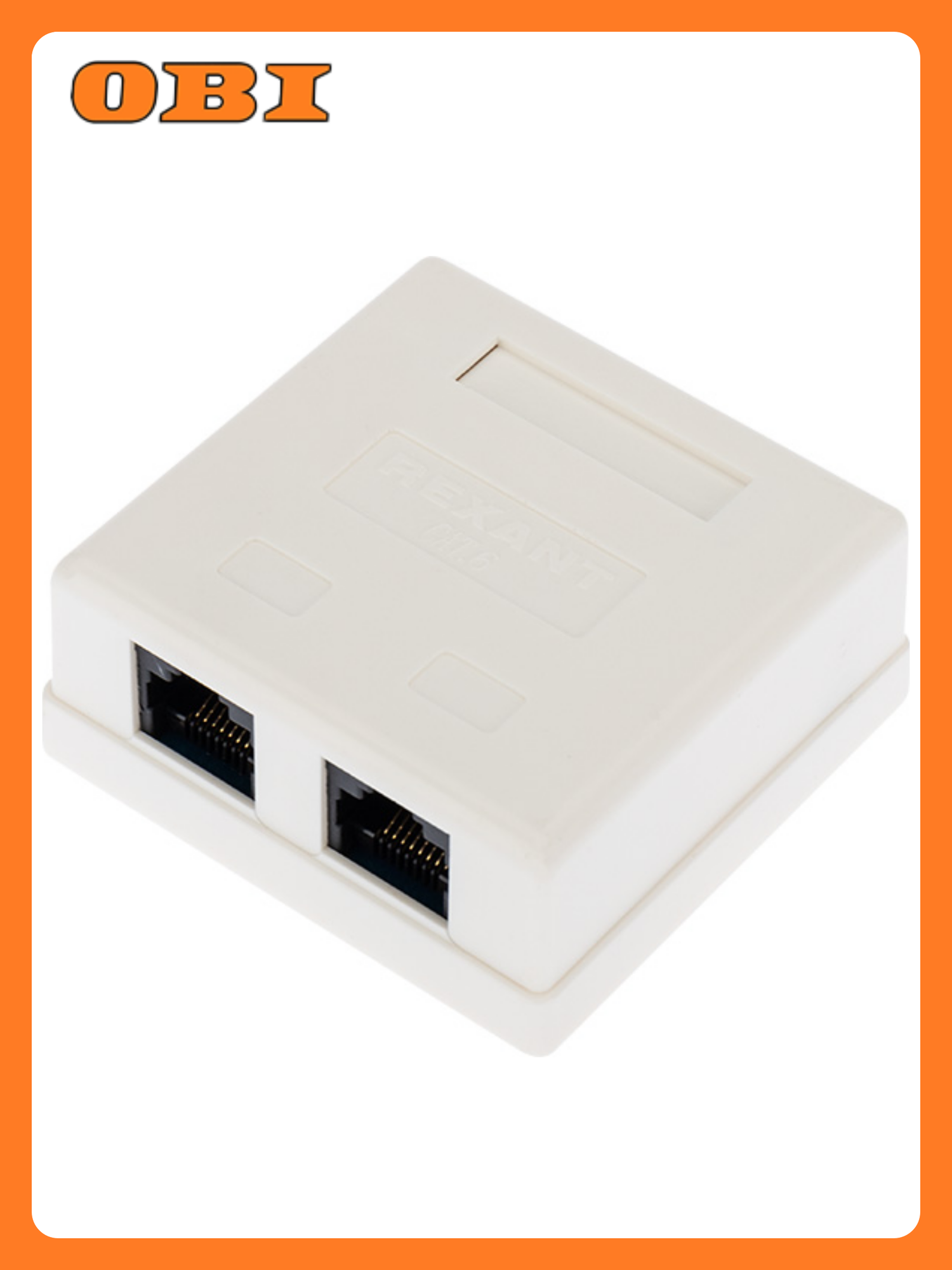 Розетка компьютерная внешняя REXANT 2-порта RJ-45 (8P8C), UTP CAT 6