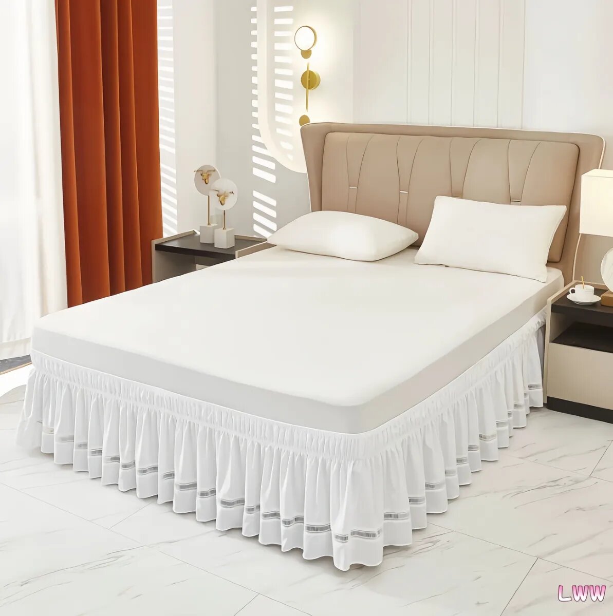 Подзор для кровати, Полиэстер с размерами: 203 см х 153 см