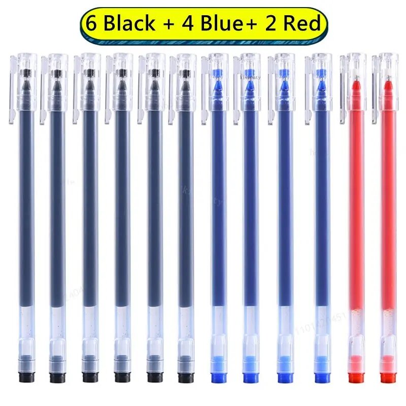 Гелевые ручки Kissbuty 6Black-4Blue-2Red, 12 шт