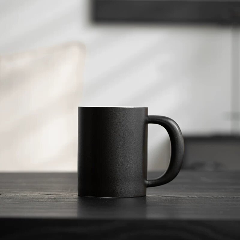 Haichuan черная керамическая кружка, 350 мл - Современная чашка для кофе дома, подходит для посудомоечной машины