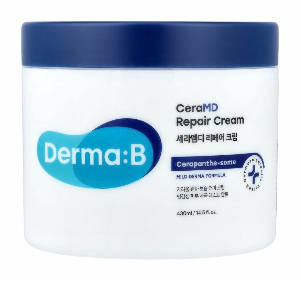 Восстанавливающий липосомный крем для тела с церамидами Derma: B CeraMD Repair Cream, 430 мл