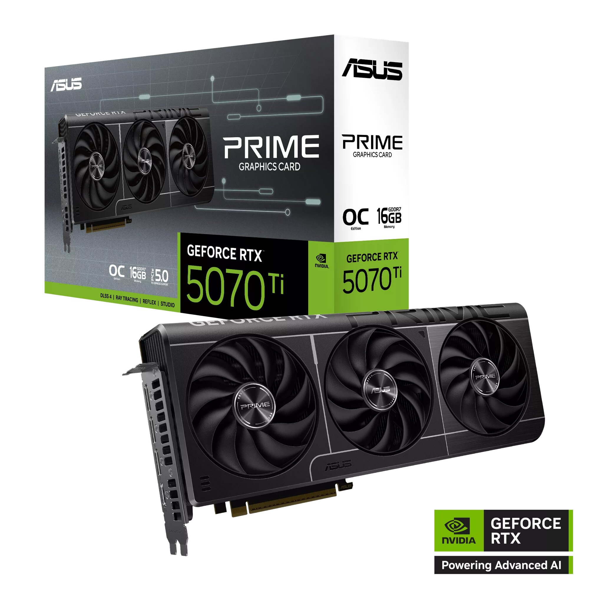 Видеокарта ASUS GeForce RTX 5070 Ti PRIME OC 16GB (PRIME-RTX5070TI-O16G), (90YV0MF0-M0NA00)