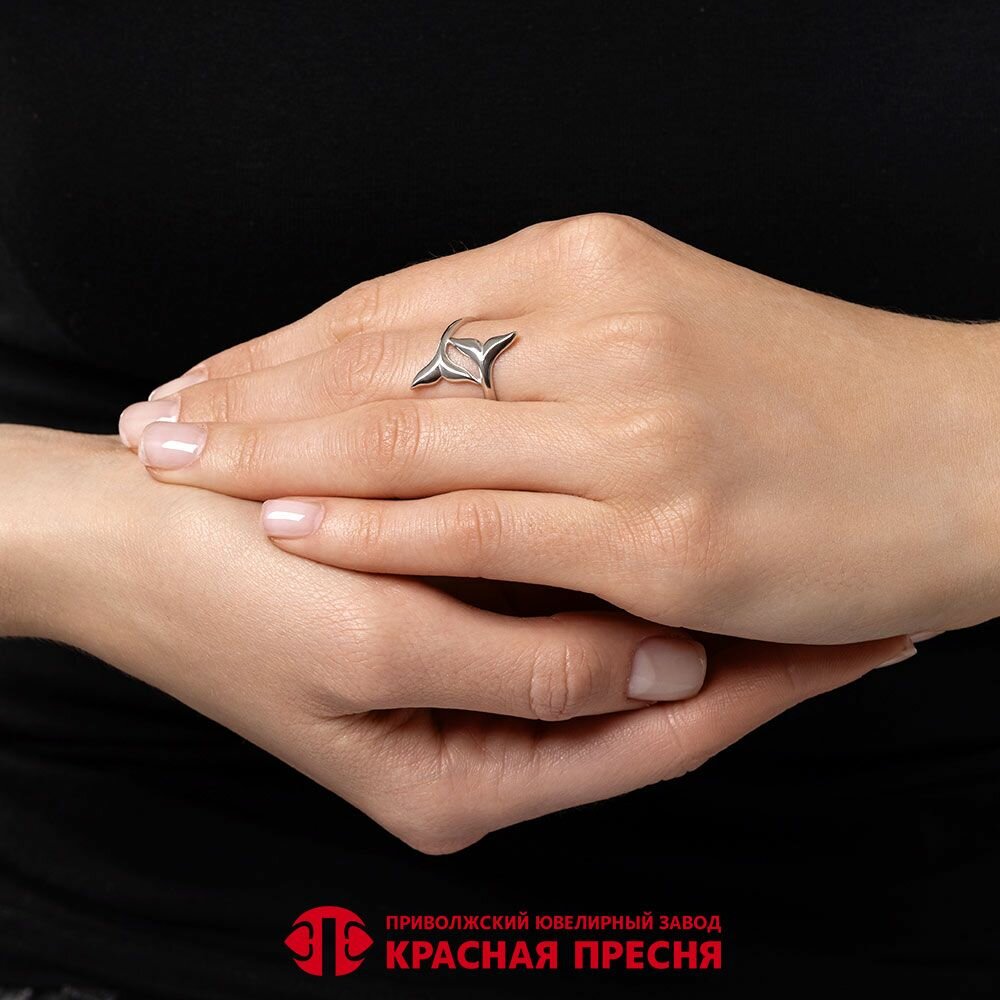 Кольцо, серебро, 925 проба, родирование