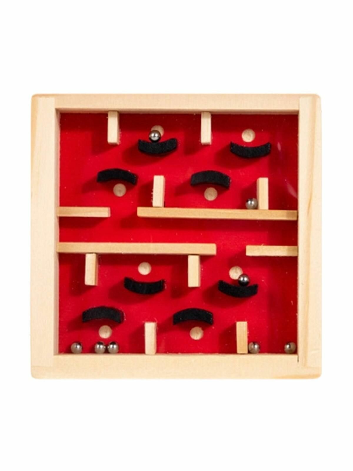 Сортер, Детский деревянный лабиринт с совместным интеллектом рук и мозга, ходячая игрушка из бисера-красный