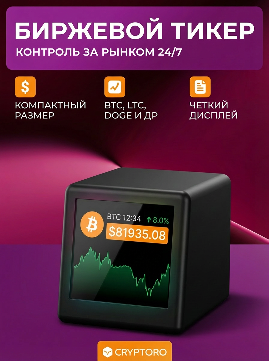 Биржевой тикер Smart Display, цвет: черный, беспроводной (Wi-Fi)