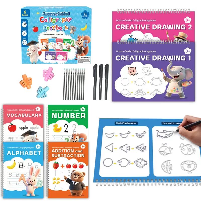 Английский алфавит и цифры, трафарет для копирования, шаблон для рисования, практика контроля ручки