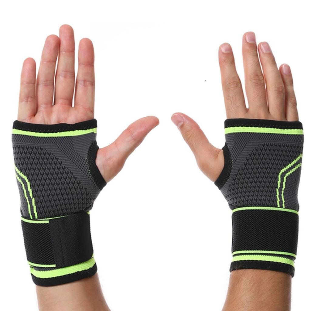 Удлиненные компрессионные перчатки для пауэрлифтинга и баскетбола, Зеленый - XL