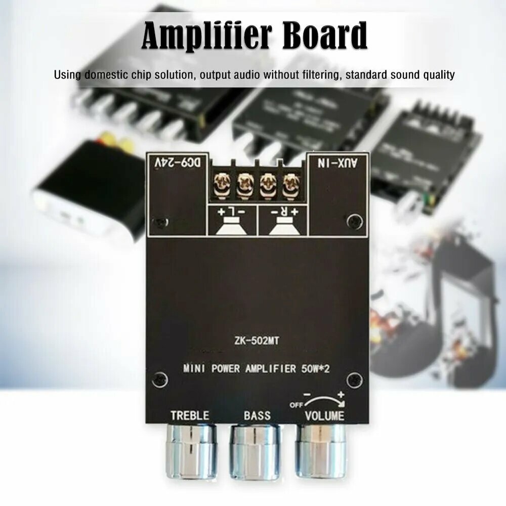 Стерео усилитель ZK-502MT с Bluetooth 5.0, 50 Вт 2, 12 24 В