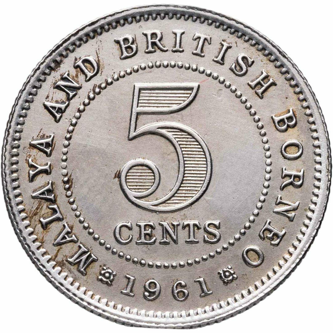 Малайя и Британское Борнео 5 центов (cents) 1961 Без отметки монетного двора