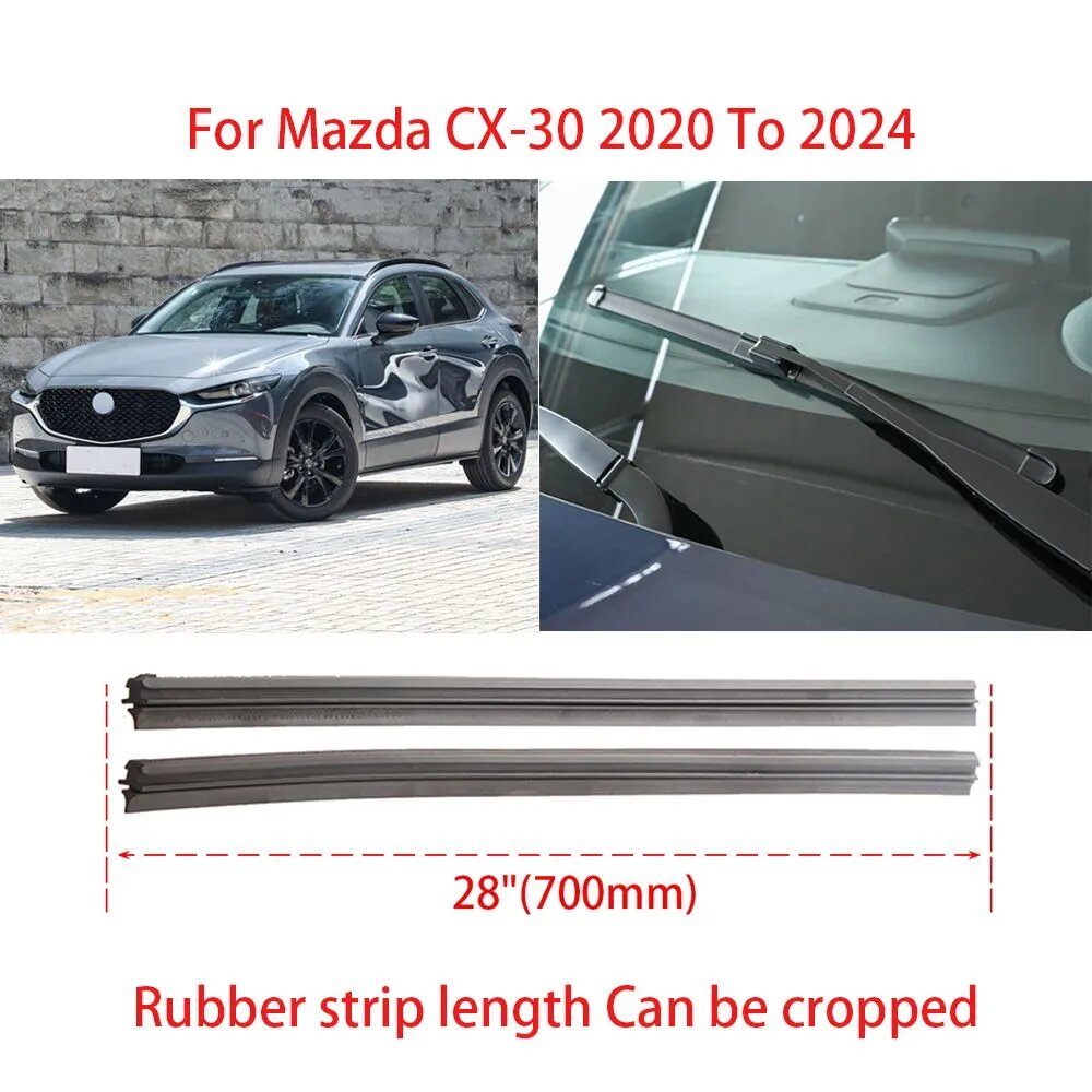 2 шт. 28-дюймовая резинка для автомобильных дворников для Mazda CX-30