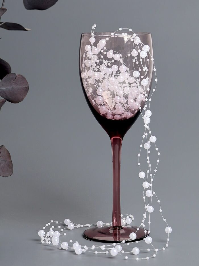 Гирлянда для декора КНР из бусин, жемчужный, длина 19 см