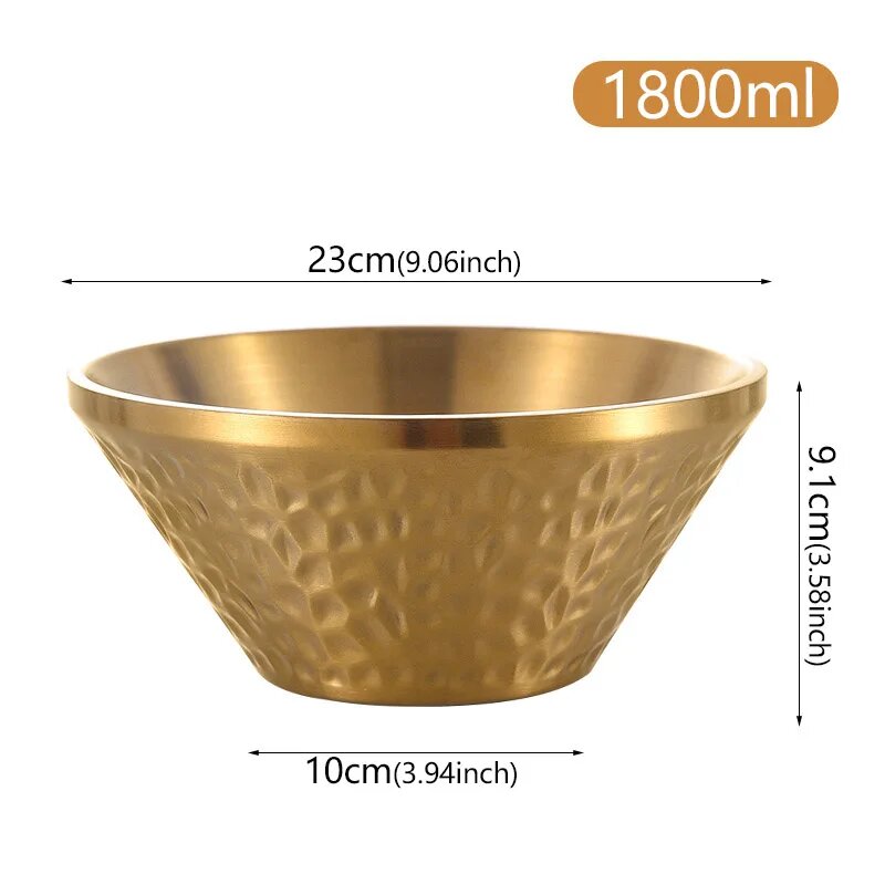 Конус из нержавеющей стали, холодная лапша, защита от ожогов, салатница, суповая миска с двойными стенками, кухонная прочная посуда, контейнер для еды