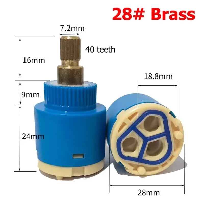 Картридж для крана 28 мм керамический 3-х ступенчатый 28mm (rod 40teeth)