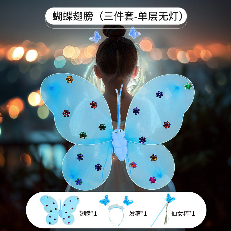 Бесплатная доставка: светящиеся крылья ангела-бабочки, аксессуар для спины, детская волшебная палочка, аксессуары для феи, игрушка, волшебная палочка для принцессы.