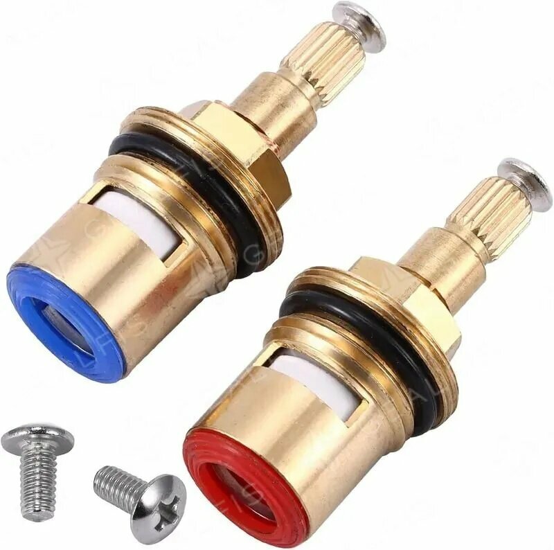 Кран-букса для смесителя (керамика) 1/2 20 шлицов (пара/2 штуки). Кранбукса металлокерамическая для кухни и ванной