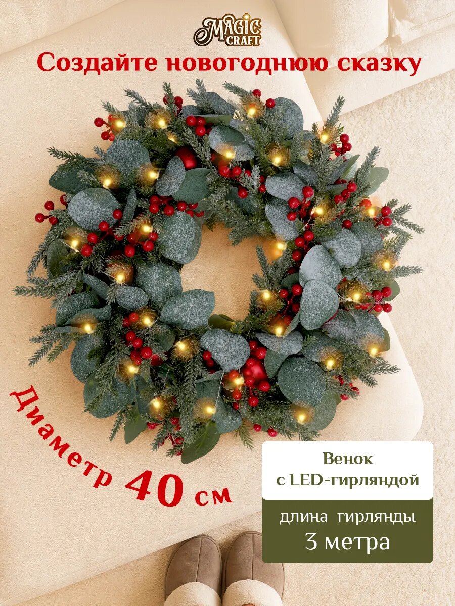 Новогодние украшения для дома - венок на дверь