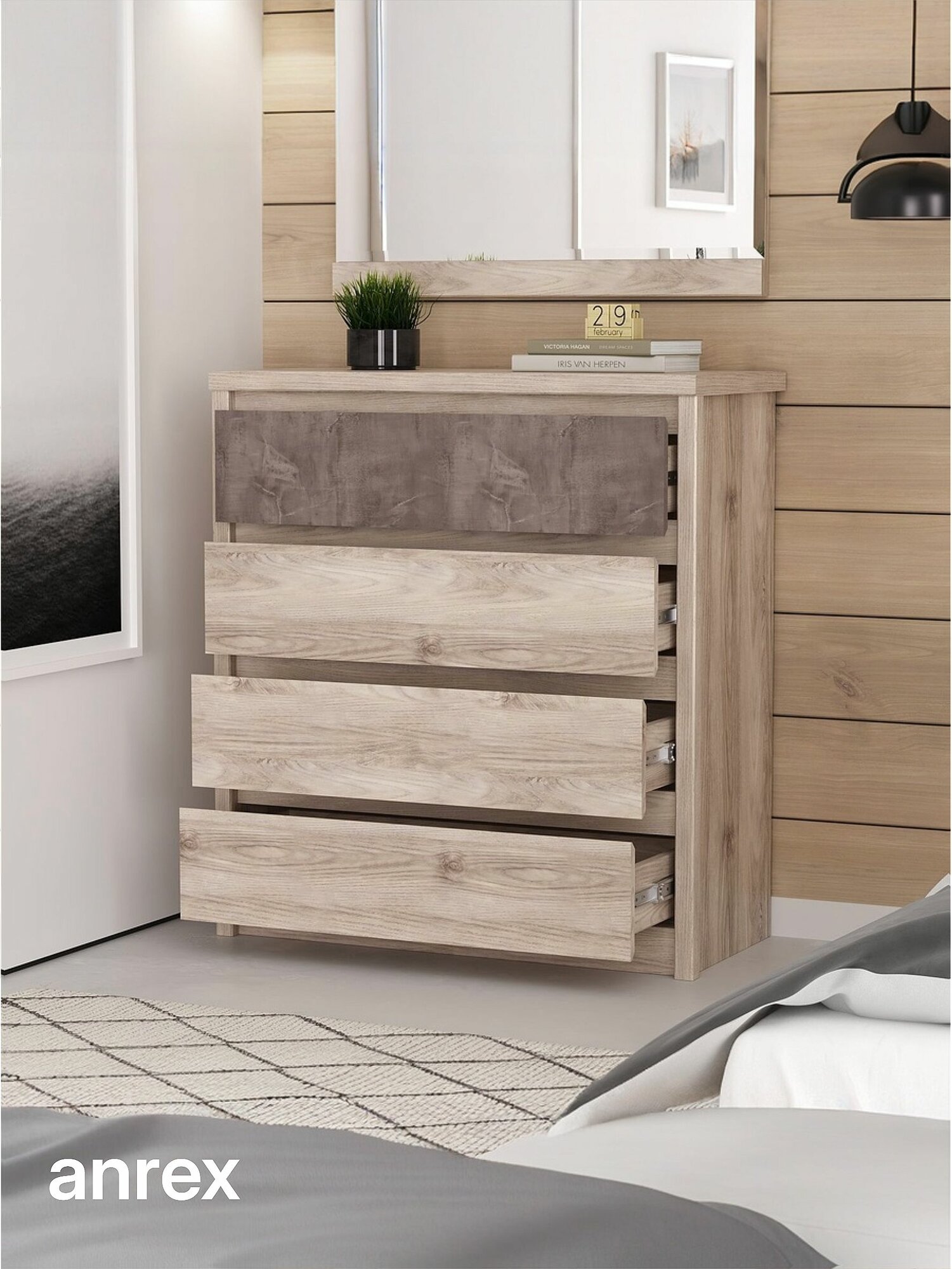 Комод 4S JAZZ цвет Каштан найроби/Оникс