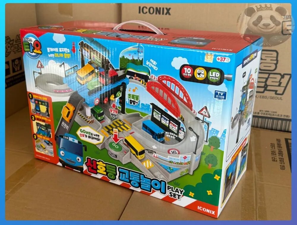 Южнокорейский Tayo 신호등 교통놀이 PLAY SET, Супер-парковка, пластик, для детей