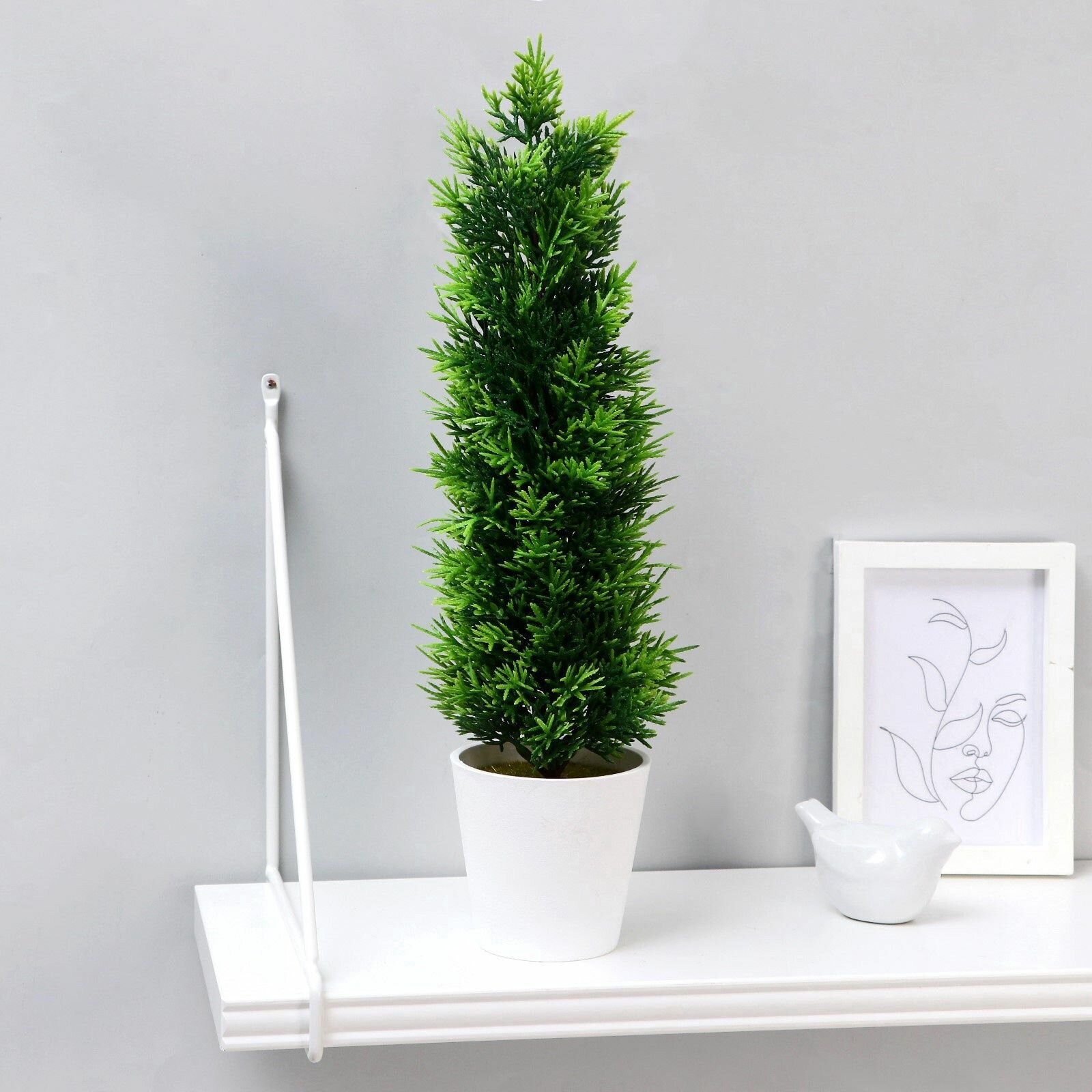 Искусственные цветы / Дерево бонсай "Туя стройная" 40 см / для декора, интерьера