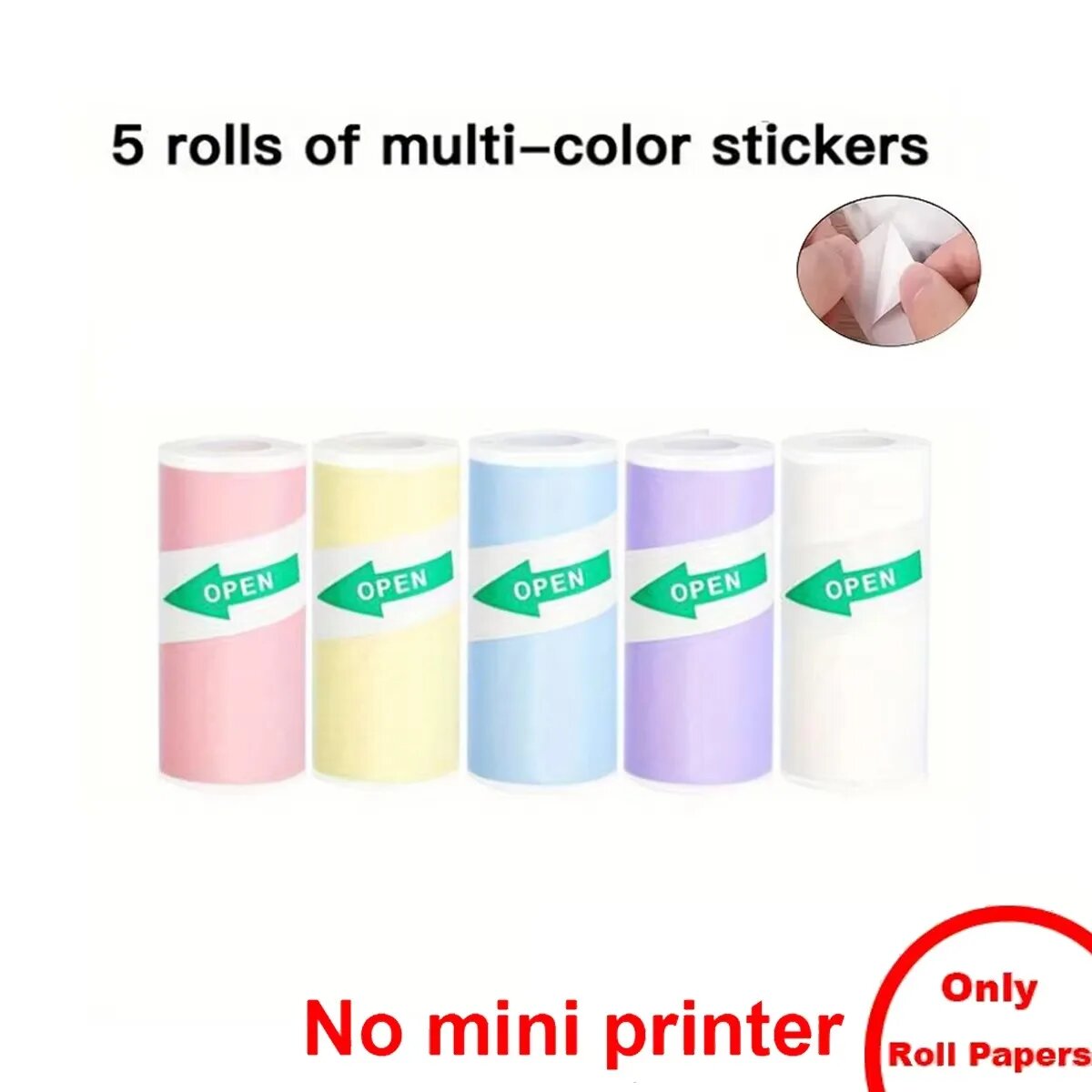 Портативный термопринтер QKX для наклеек 5Pcs-Color Sticker