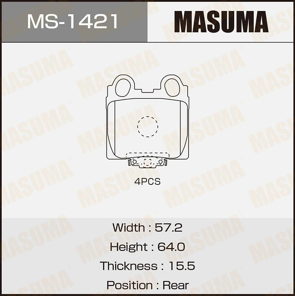 Колодки задние TOYOTA ALTEZZA MASUMA MS-1421