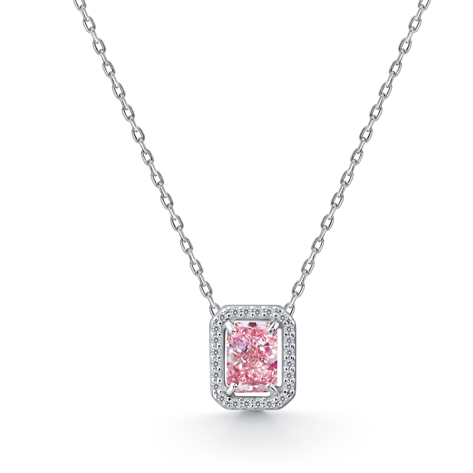 Колье, серебро, 925 проба, родирование, фианит