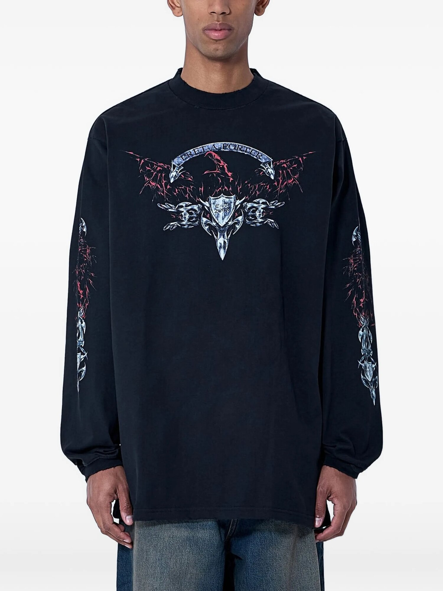 Футболка Graphic-print long-sleeved T-shirt