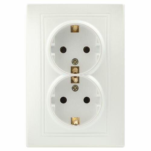 Розетка 2-м СП Plano 1-205-06 16А IP20 250В 2х2P+E Schuko перламутр Intro Б0053920