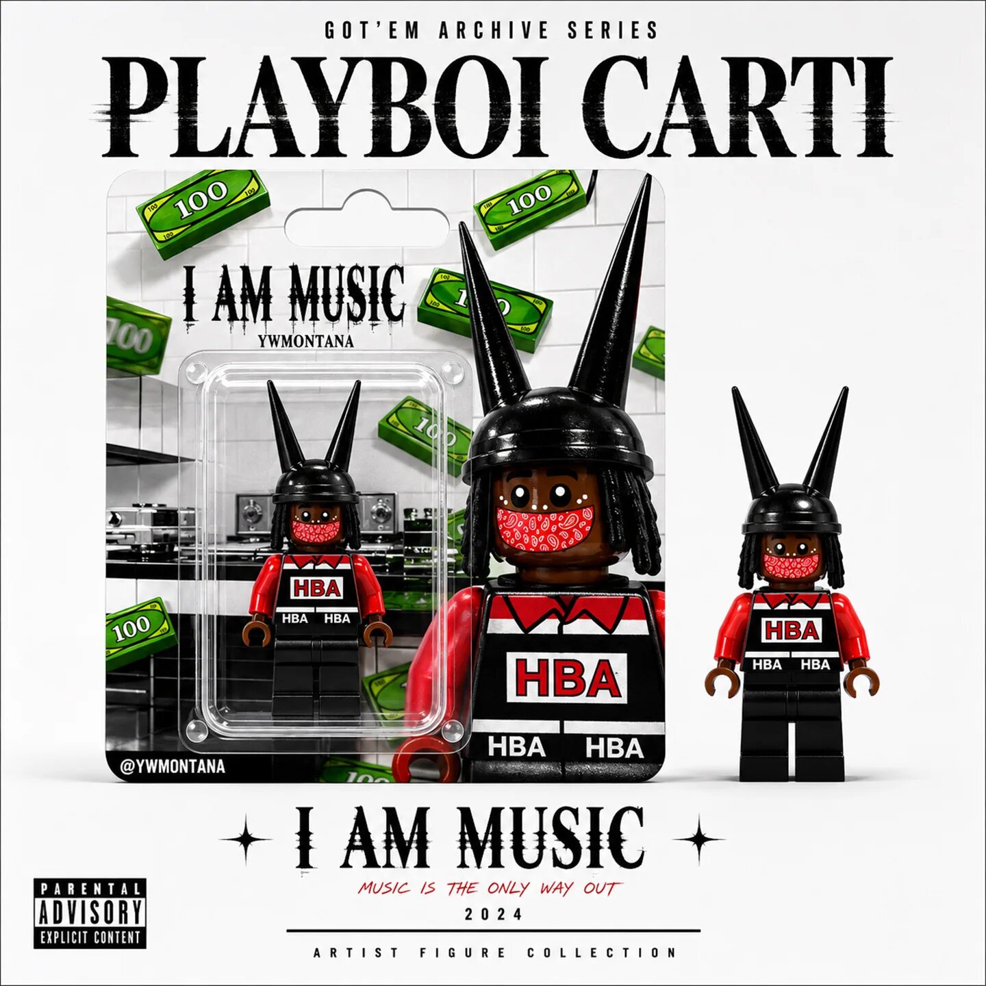 Коллекционная мини-фигурка Playboi Carti Bandai Черный, I AM MUSIC Bunny