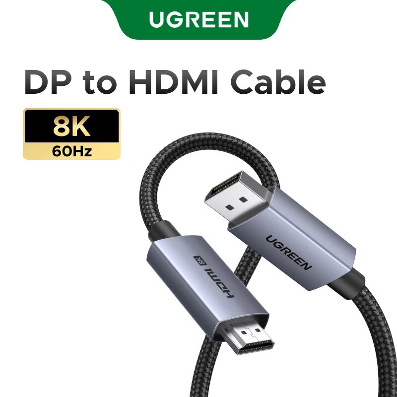 UGREEN кабель DisplayPort-HDMI 8K@60Hz 4K@240Hz 2 м