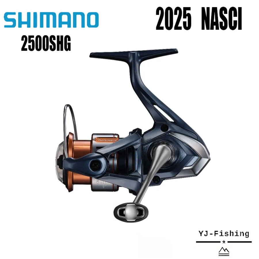 SHIMANO 2025 NASCI 2500SHG Спиннинговое катушка Подходит для Морская и пресной, Малайзия