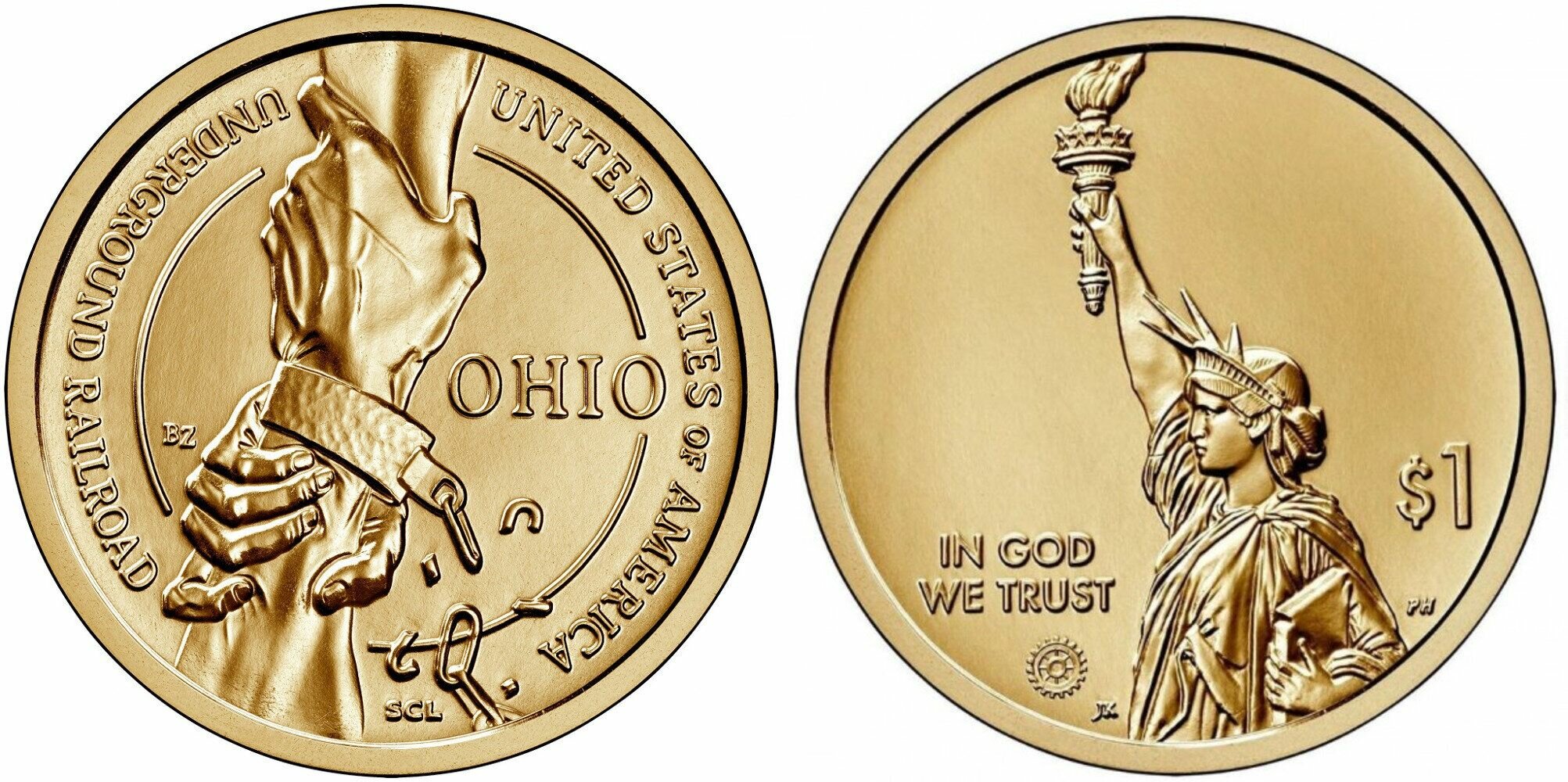 США 1 доллар 2023 Инновация 18 Огайо - Подземная железная дорога